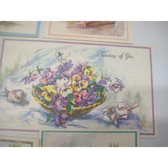 Office | 12 Vtg 196s Coronation Box Greeting Card Parchment Glitter Usa ...